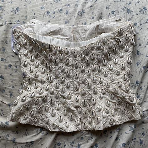 Pooka Shell Corset Top Wedding Dress Top Has Staining Depop