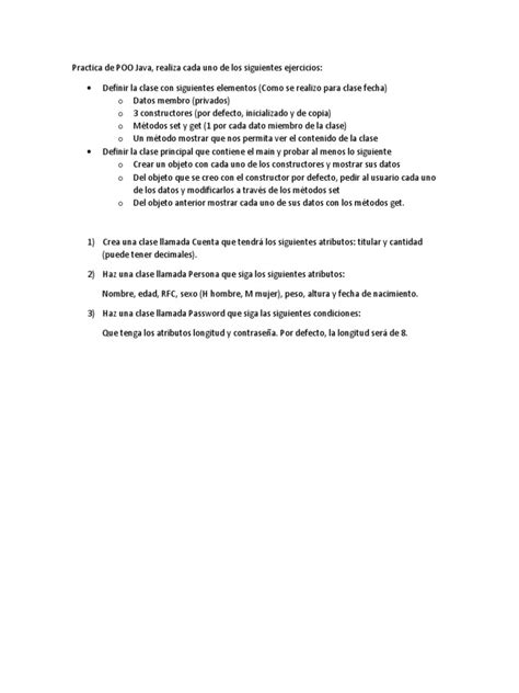 Practica De Poo Java Practicainicial Pdf