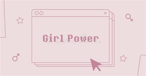 Big Simple Feminism Set With Protest Symbols And Text Stock Vector