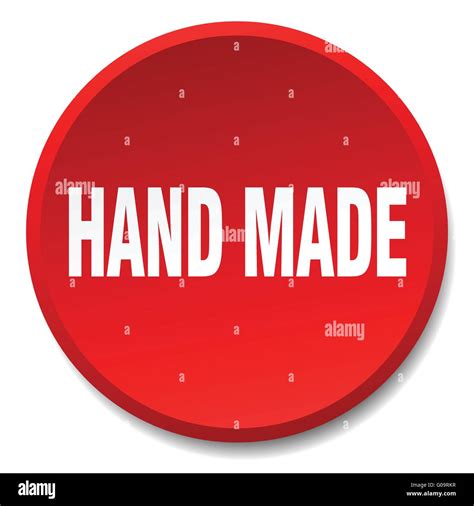 Hand Made Red Round Flat Isolated Push Button Stock Vector Image Art
