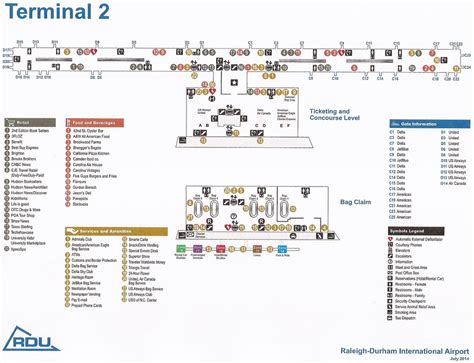 Rdu Airport Terminal Map Raleigh Durham International Airport Lam