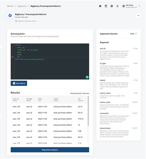 Data Warehouse Ingestion Statsig Docs