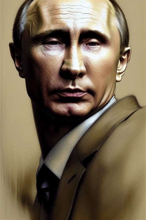 Retrato De Vladimir Putin Retrato Facial Hiperrealista De Greg
