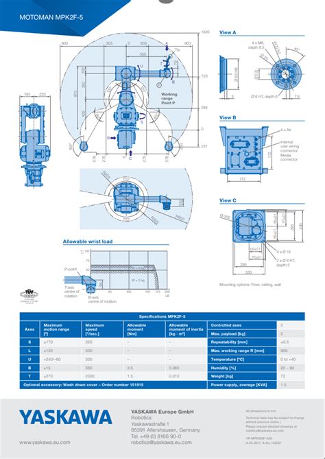 Robot 5 Axes Industriel Motoman Mpk2f 5 Yaskawa Leobotics