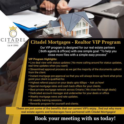 Citadel Mortgages Realtor Vip Program Our Vip Program Is Designed For