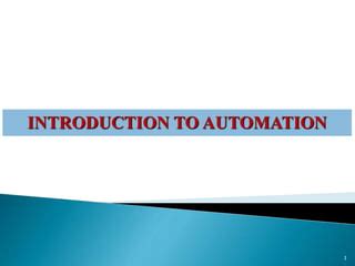 Introduction To Automation Ppt