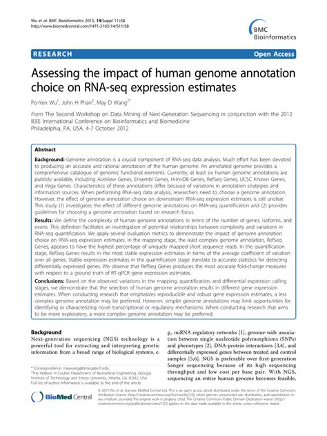 Pdf Assessing The Impact Of Human Genome Annotation Choice On Rna Seq