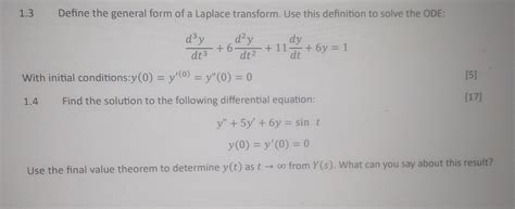 13 Define The General Form Of A Laplace Transform