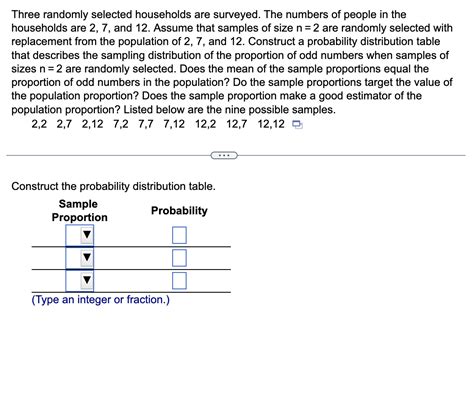 solved three randomly selected households are surveyed the