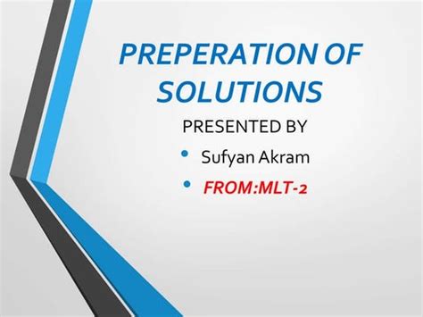 Preparation Of Solutions Pdf