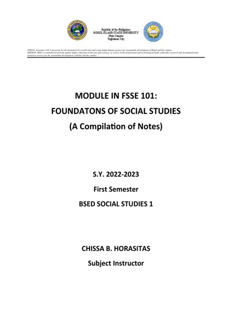 Fsse Module 1activity 1 Pdf Social Sciences Science