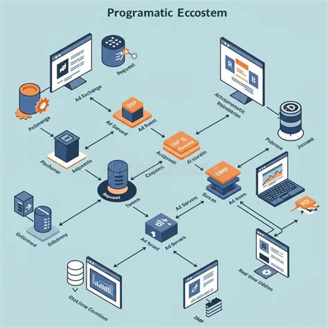 Diagram Illustrating A Programmatic Ecosystem Workflow Features Various Stock Illustration