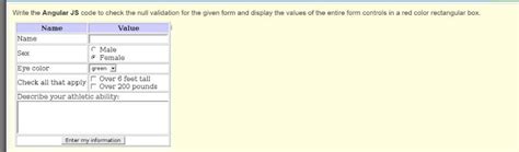 Solved Write The Angular Js Code To Check The Null