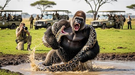 Giant Python Attacks Gorilla What The Photographer Captured Shocked