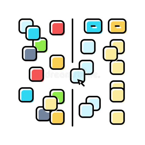 Affinity Diagram Ux Ui Design Color Icon Vector Illustration Stock Illustration Illustration