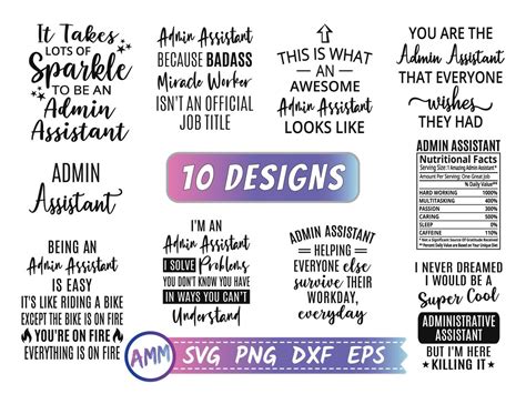 Admin Assistant Svg Bundle Svg Administrative Assistant Svg Etsy