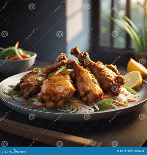 Fried Vietnamese Lemongrass Chicken High Quality Food Photography