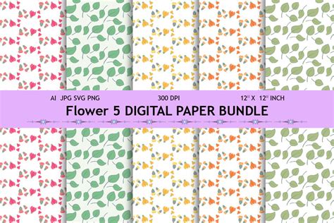 Flower Digital Paper Bundle Graphic By Imagenish · Creative Fabrica