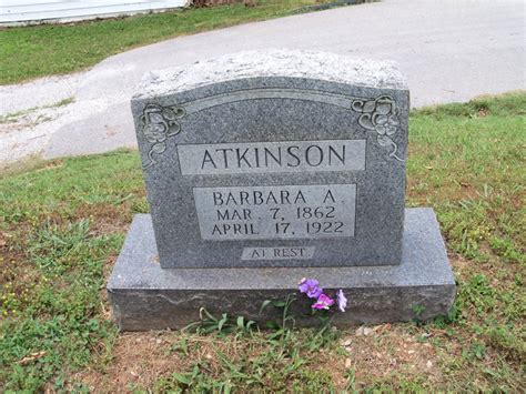 Barbara Ann Atkinson 1862 1922 Find A Grave Memorial