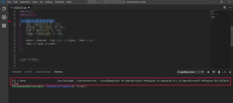 [linux] debug launch command shows up in terminal window · issue 3298