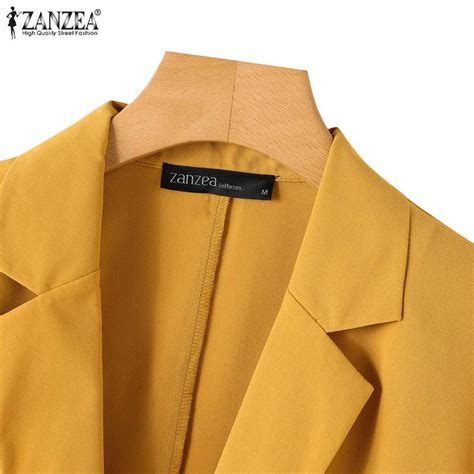 Cheap ZANZEA Autumn Spring Women Splicing Print Coats Suit Blazer Joom