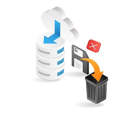 Premium Vector Flat Isometric 3d Illustration Deleting Data From