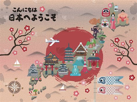 可爱的日本旅游地图
