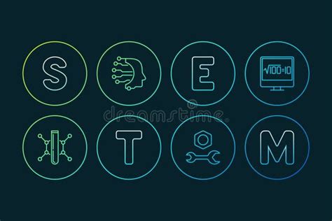 Stem Education Dark Background Banner Stock Illustrations 156 Stem