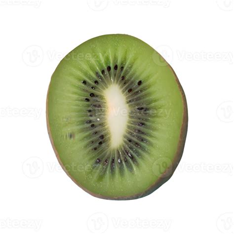 AI Generated Fresh Sliced Kiwi Fruit Isolated On Transparent Background