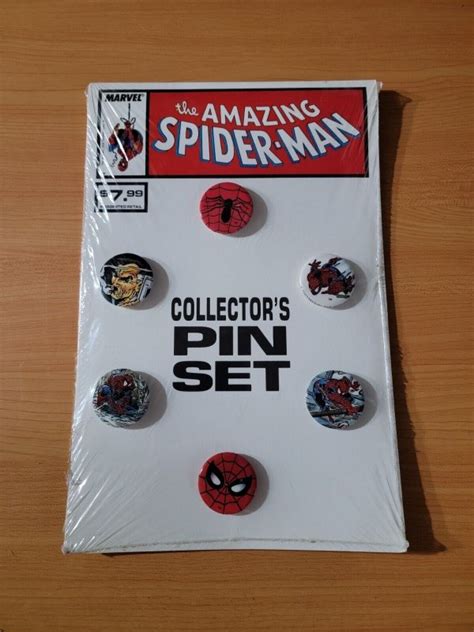 Vintage Marvel Comics Amazing Spider Man Collectors Pin Set Of 6