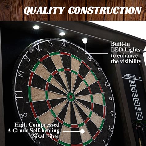 Barrington Palmer Dartboard Cabinet With LED Lights MD Sports