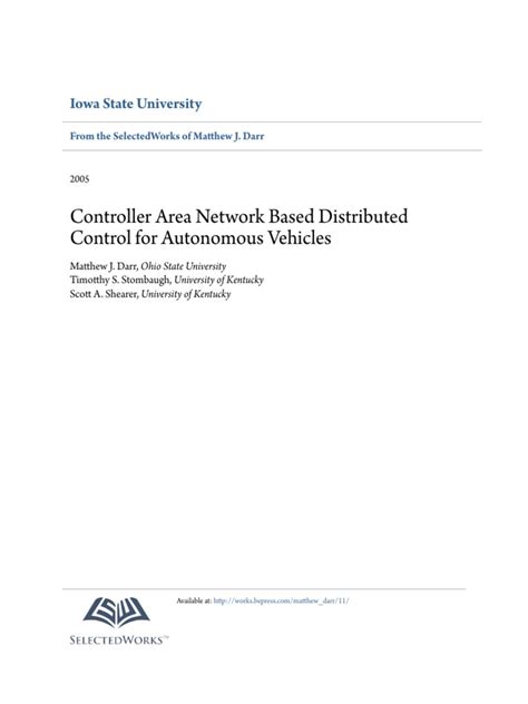 controller area network based distribute pdf microcontroller