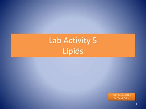Lipid Lab Activity Solubility Emulsification Rancidity