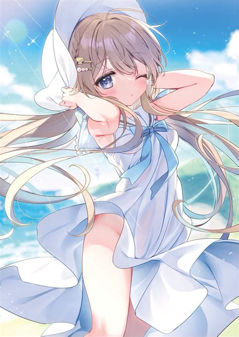 ワンピースのエロ画像イラスト「海風とワンピース