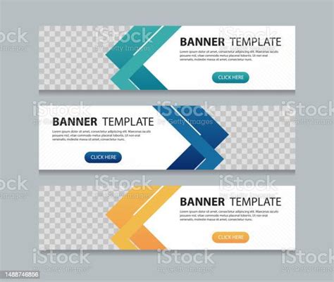 수평 추상 웹 배너 디자인 템플릿 배경 그라데이션 색상의 집합입니다 웹 광고에 적합합니다 사진을 추가할 공간이 있는 벡터