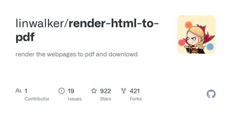 Github Linwalker Render Html To Pdf Render The Webpages To Pdf And Downlowd