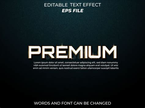 Premium Text Effect Font Editable Typography 3d Text Vector Template Stock Vector