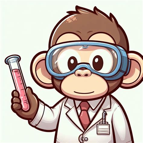 Laboratory Monkey In Protective Gear Stock Illustration Illustration