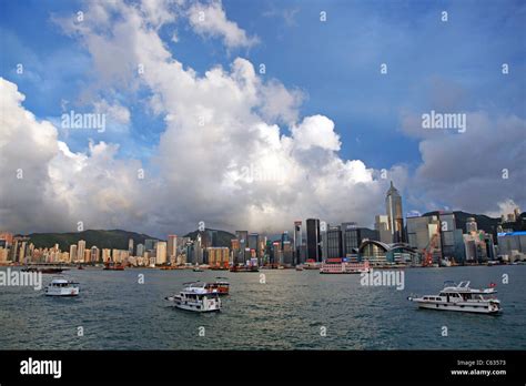 General View Of Hong Kong Harbour City Skyline In Hong Kong China