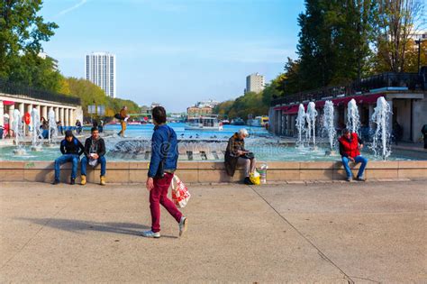 View At The Canal De L`ourcq In Paris France Editorial Photography