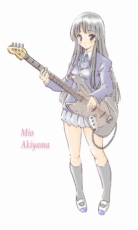 Safebooru Akiyama Mio Bass Guitar Black Hair Blazer Bluez Footwear
