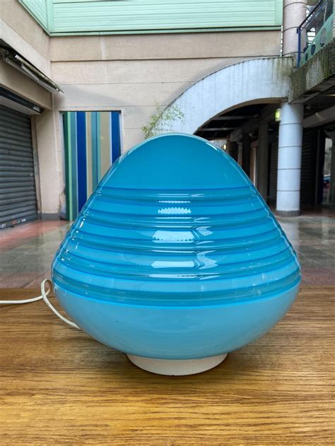 Barbini Lamp In Blue Murano Glass Design 1970