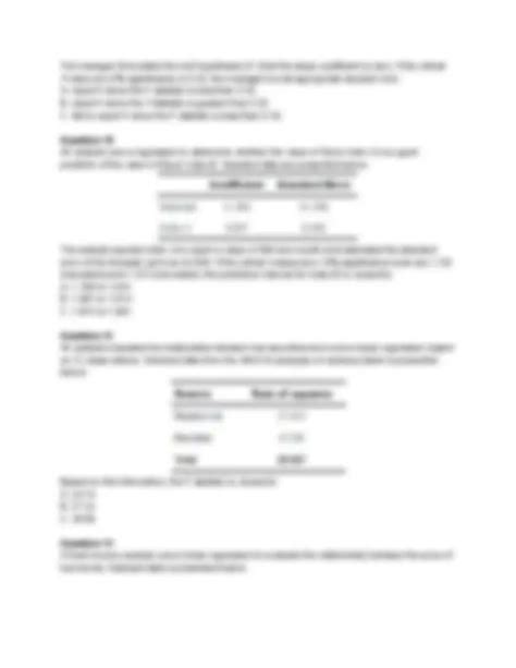 Simple Linear Regression Quizzes Quantitative Techniques Docsity