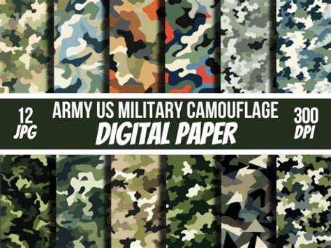 Army Us Military Camouflage Patterns Graphic By Creative River
