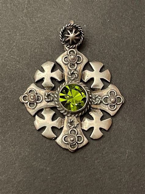 Vintage Jerusalem Silver Maltese Crusader Cross Penda… Gem