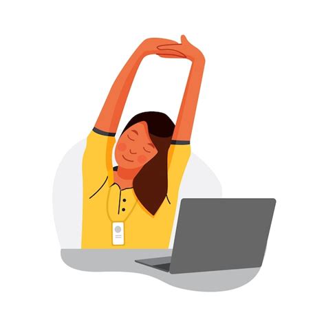 Une Femme Qui S étire Pour Se Détendre De Son Travail Au Bureau Porte