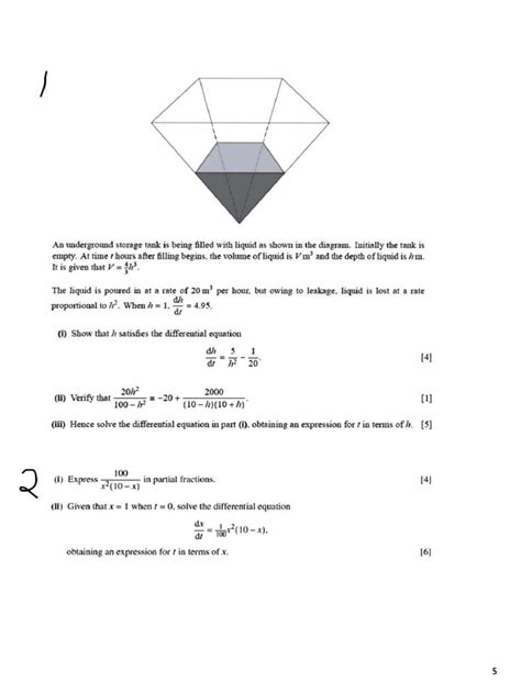 Differential Equations Worksheet Pdf Equations Sphere