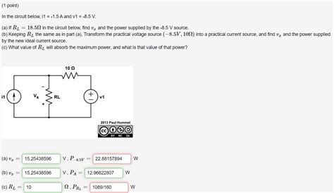 Solved Point In The Circuit Below I A And Chegg