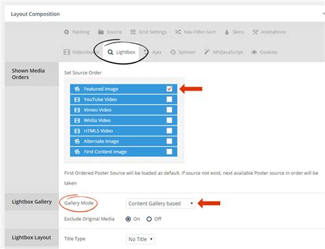 Lightbox Options Essential Grid WordPress Gallery Plugin