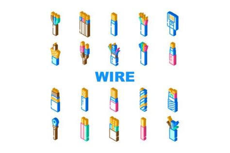 Wire Cable Cord Icons Set Vector Graphic By Sevvectors · Creative Fabrica